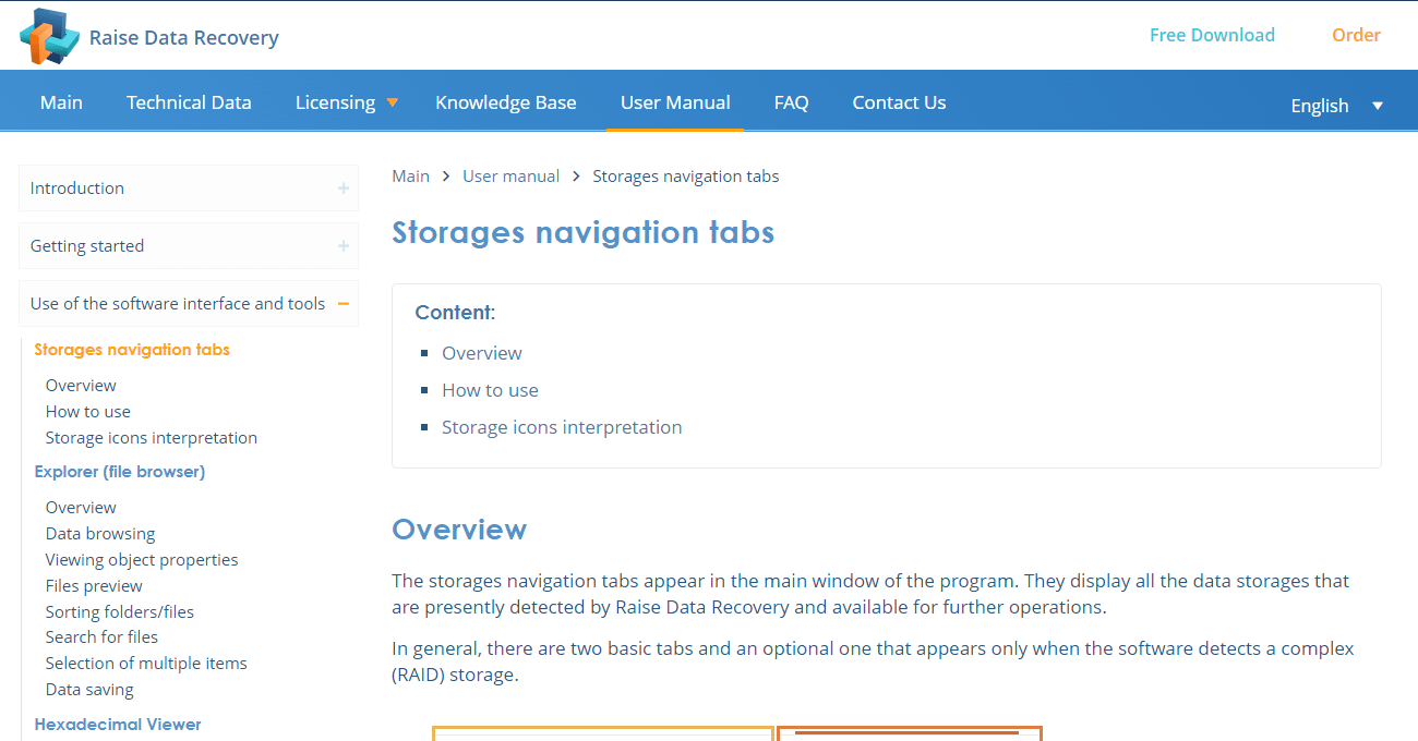 File browser overview – Raise Data Recovery user manual