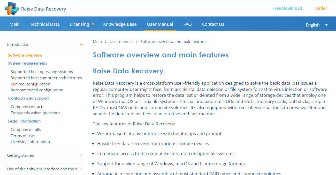 General software overview – Raise Data Recovery user manual
