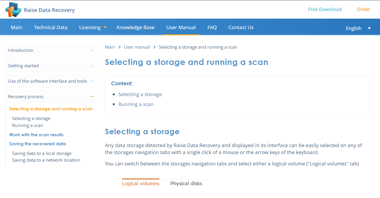 Escaneo de unidad – Manual de usuario de Raise Data Recovery